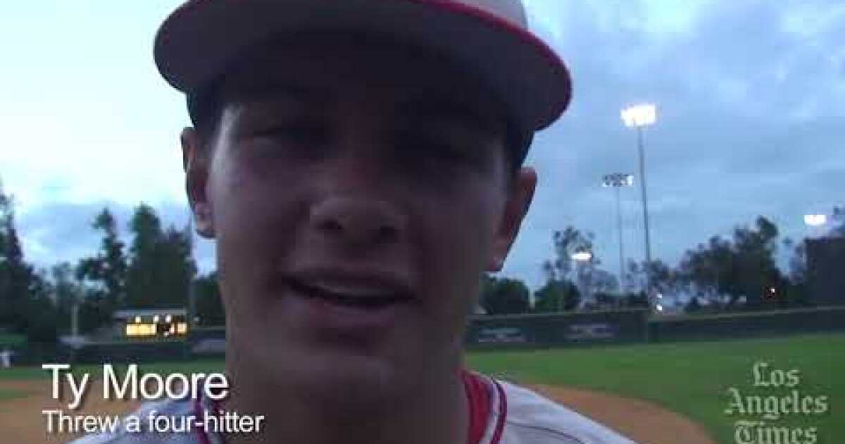 Ty Moore comes through with a four-hit shutout - Los Angeles Times