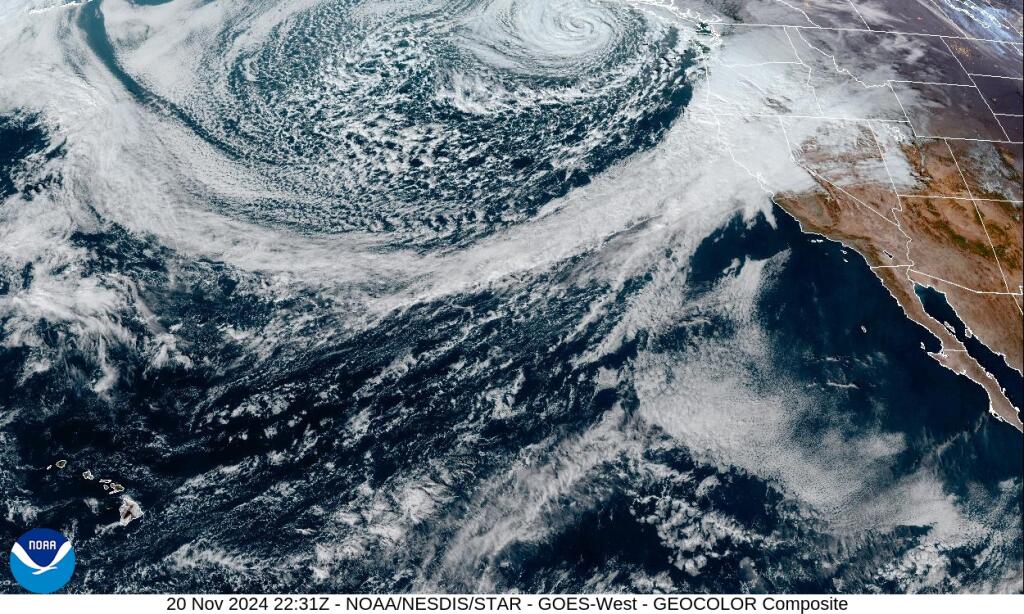 See the bomb cyclone approaching California from space - Los Angeles Times