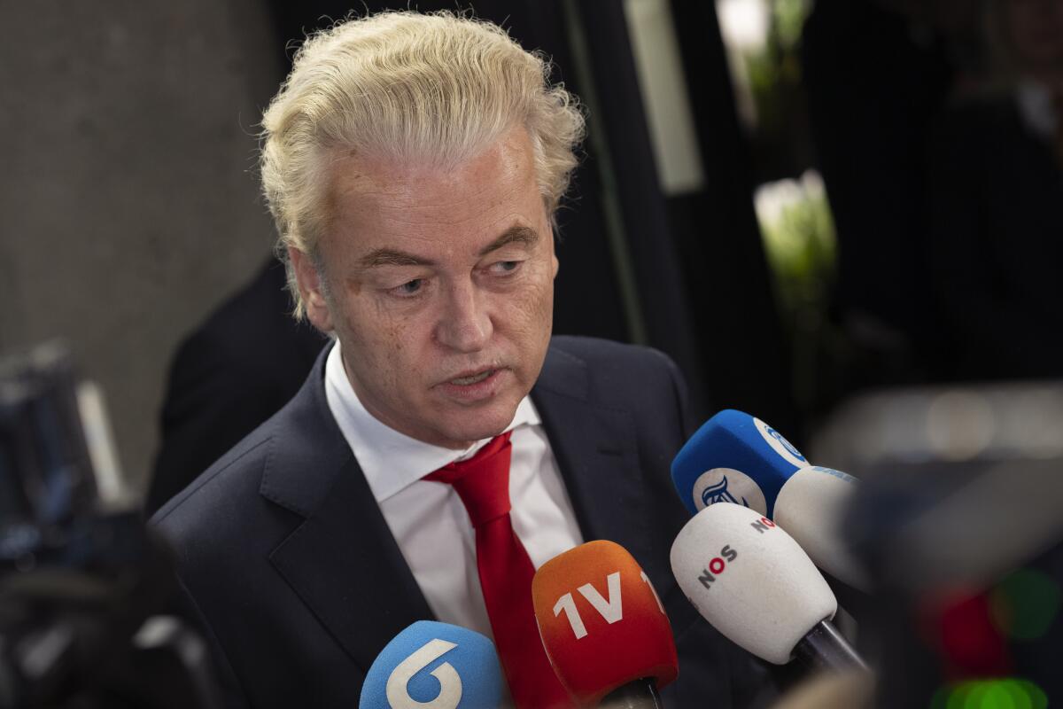 Dutch election winner Wilders taps former center-left minister to look ... Dutch election winner Wilders taps former center-left minister to look ...