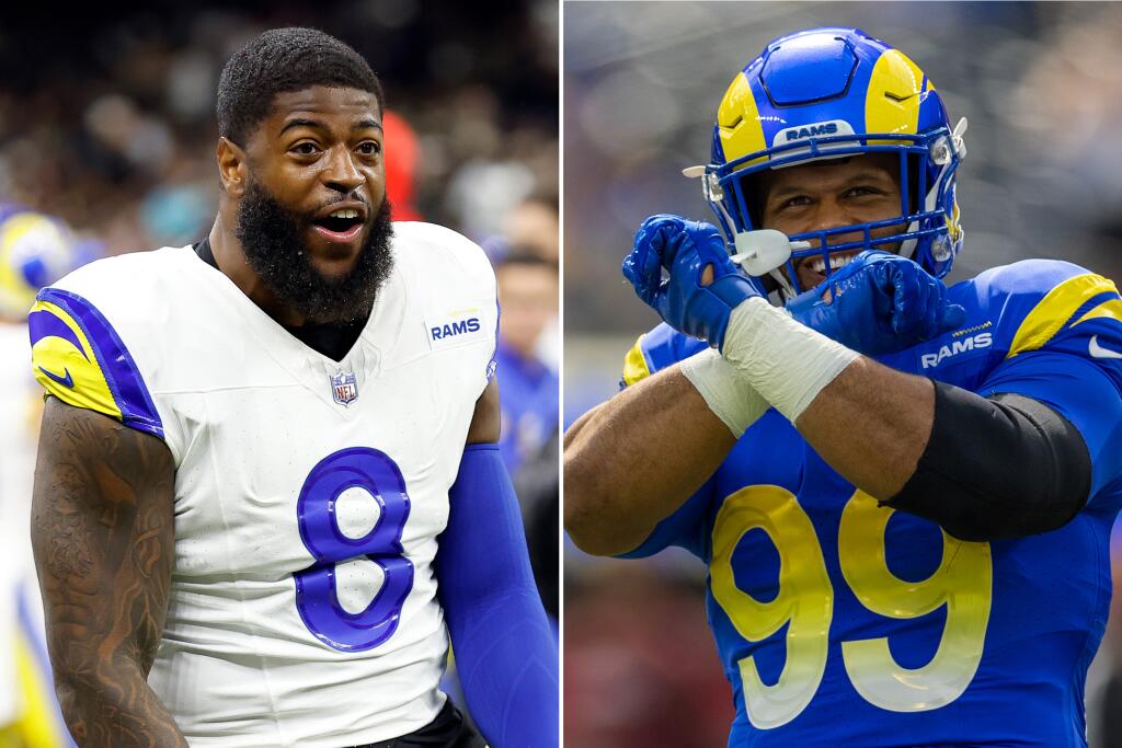 Rams lifting contest? Aaron Donald ready to challenge Jared Verse - Los ...