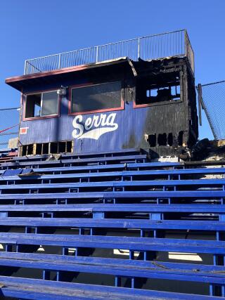 Gardena Serra press box damaged by early morning fire - Los Angeles Times