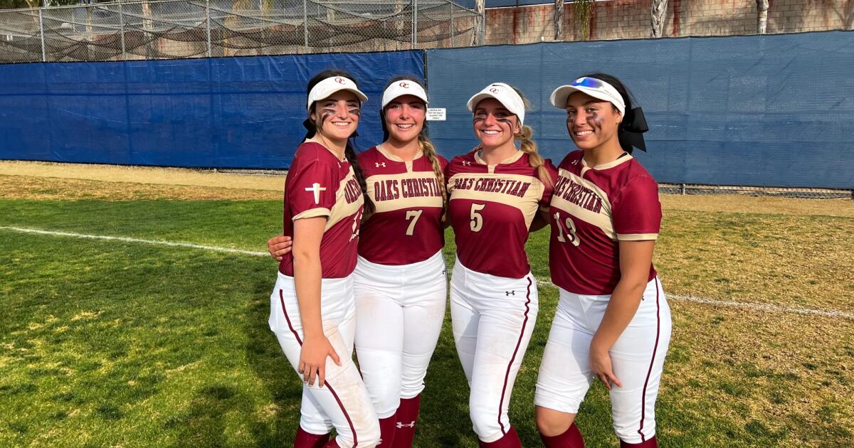 Oaks Christian rises to No. 2 in high school softball rankings - Los ...